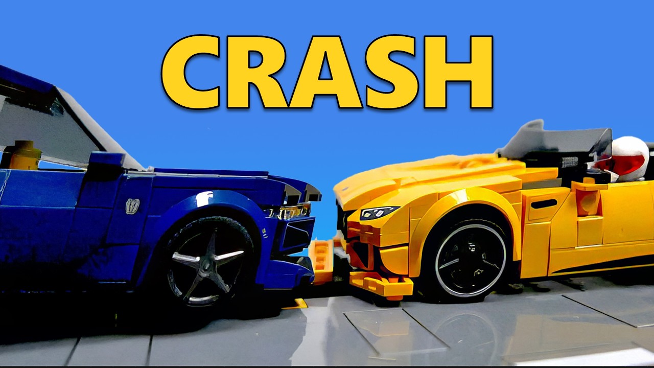 Crashing LEGO Cars ⚠️Mercedes-AMG SL 63 (76924) VS Ford Mustang Dark ...