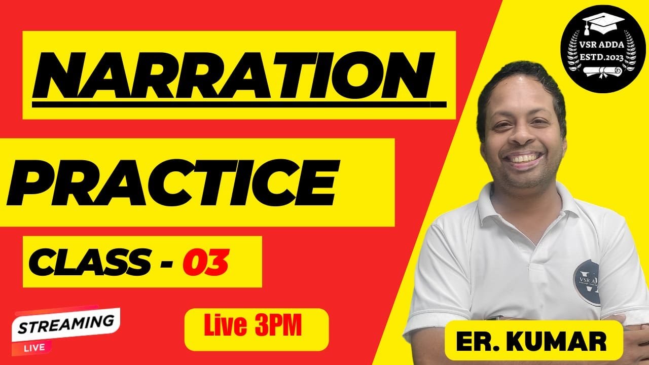 Narration Made Easy: Practice Class 03 for SSC, CGL, CHSL, Bank Exams # ...