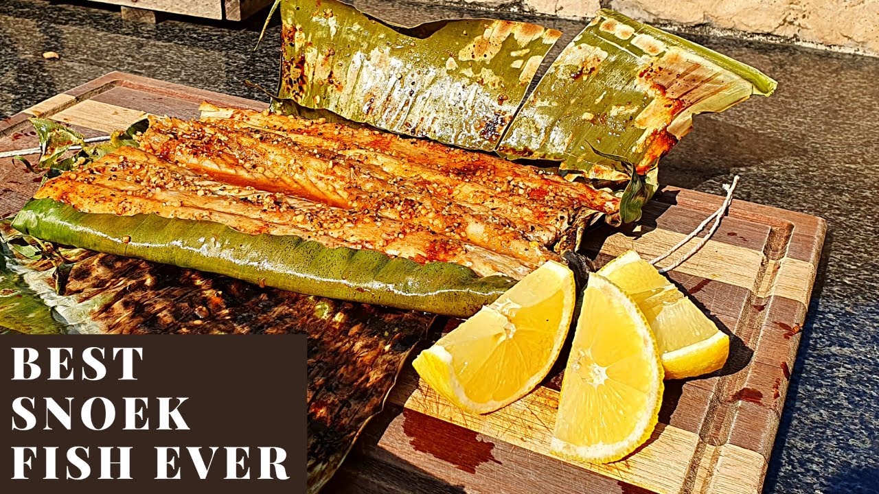 Snoek Fish Wrapped in Banana Leaf | Fish on the Braai by Xman & Co ...