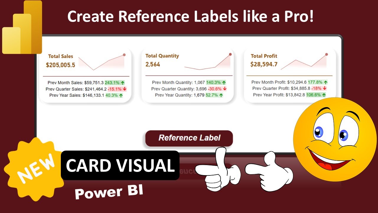 Power BI New Card Visual - How to Use Reference Labels in Power BI ...