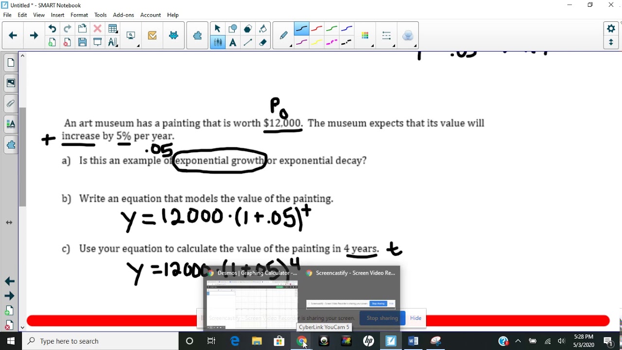 Accelerated Algebra 1 Lessons 1 4 Recap Exponential Growth and Decay ...