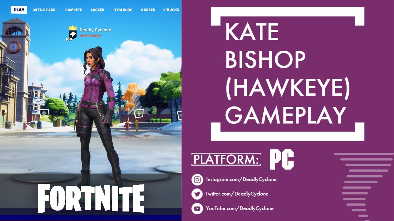 Kate Bishop (Hawkeye) Fortnite Skin Gameplay! - YouTube