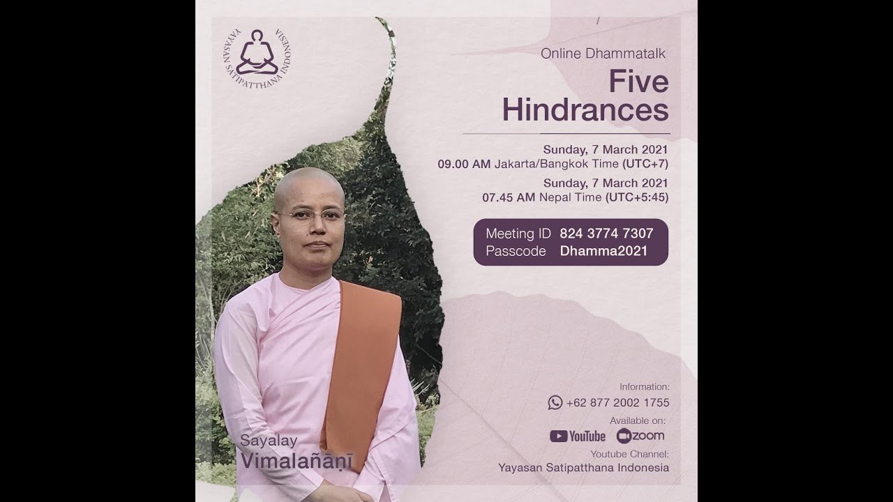 Five Hindrances (Lima Rintangan Batin) by Sayalay Vimalanani - YouTube