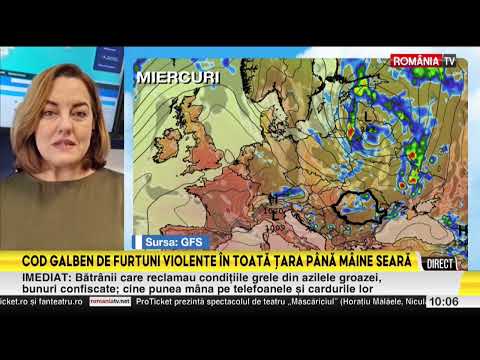 Cod galben de furtuni violente în toată țara