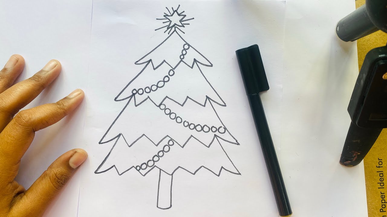 Learn how to draw Christmas tree |easy step by step tutorial for kids # ...