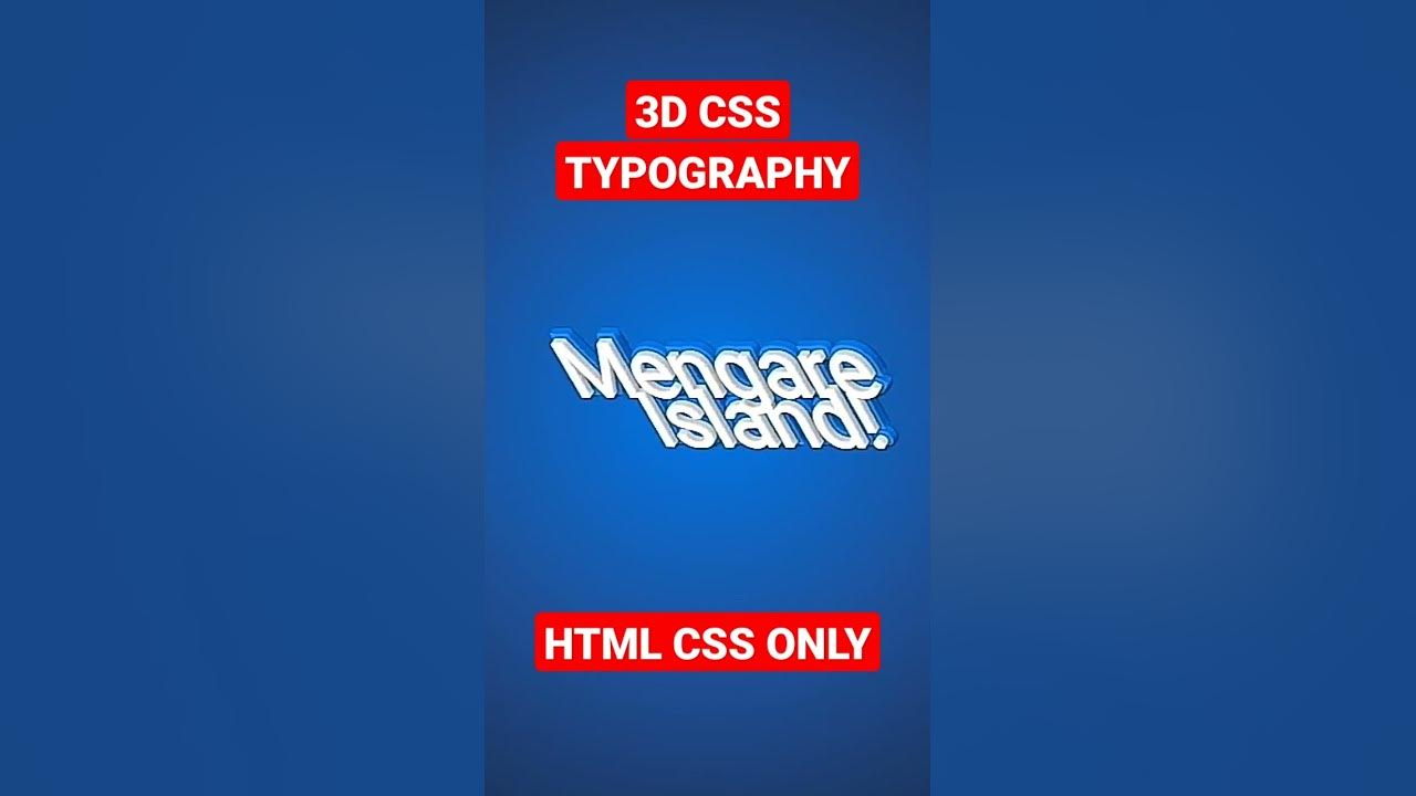 3d Css Typography 2023 Mengareit Htmlcss Shorts Webprogramming Tutorials Youtube
