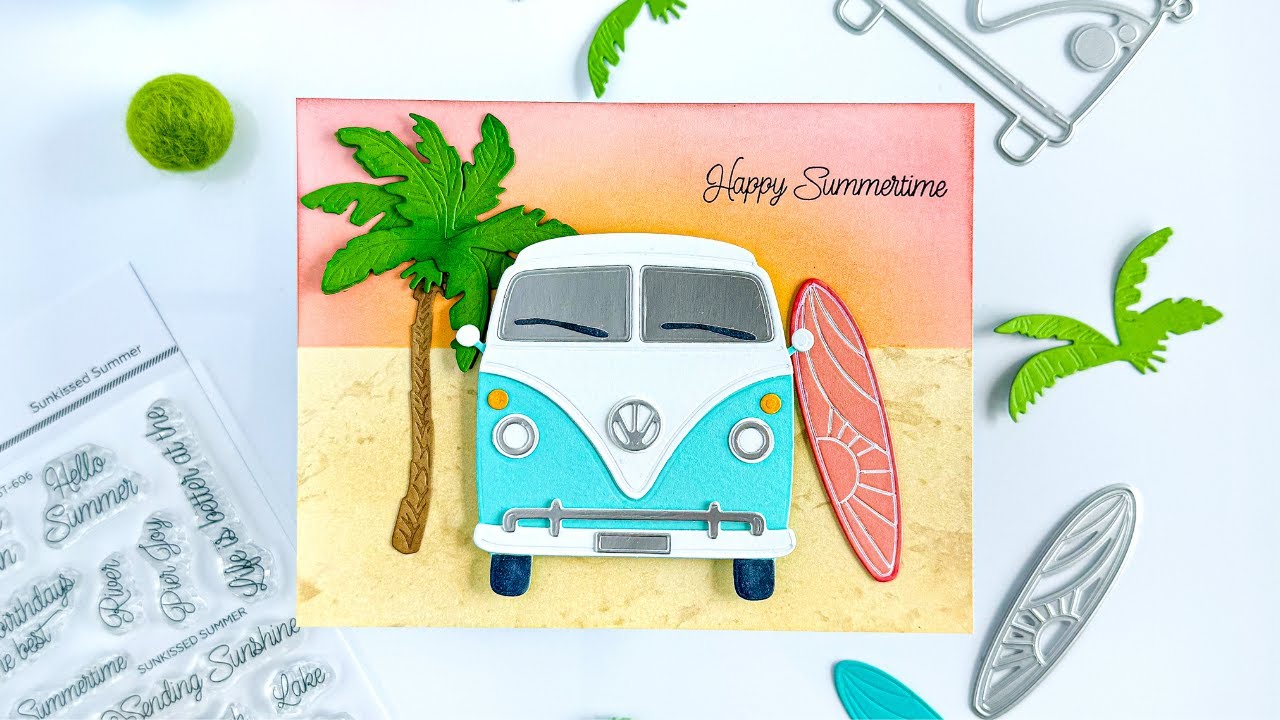 Easy Beach Scene Technique for Card Making with @NickiHeartsCards - YouTube