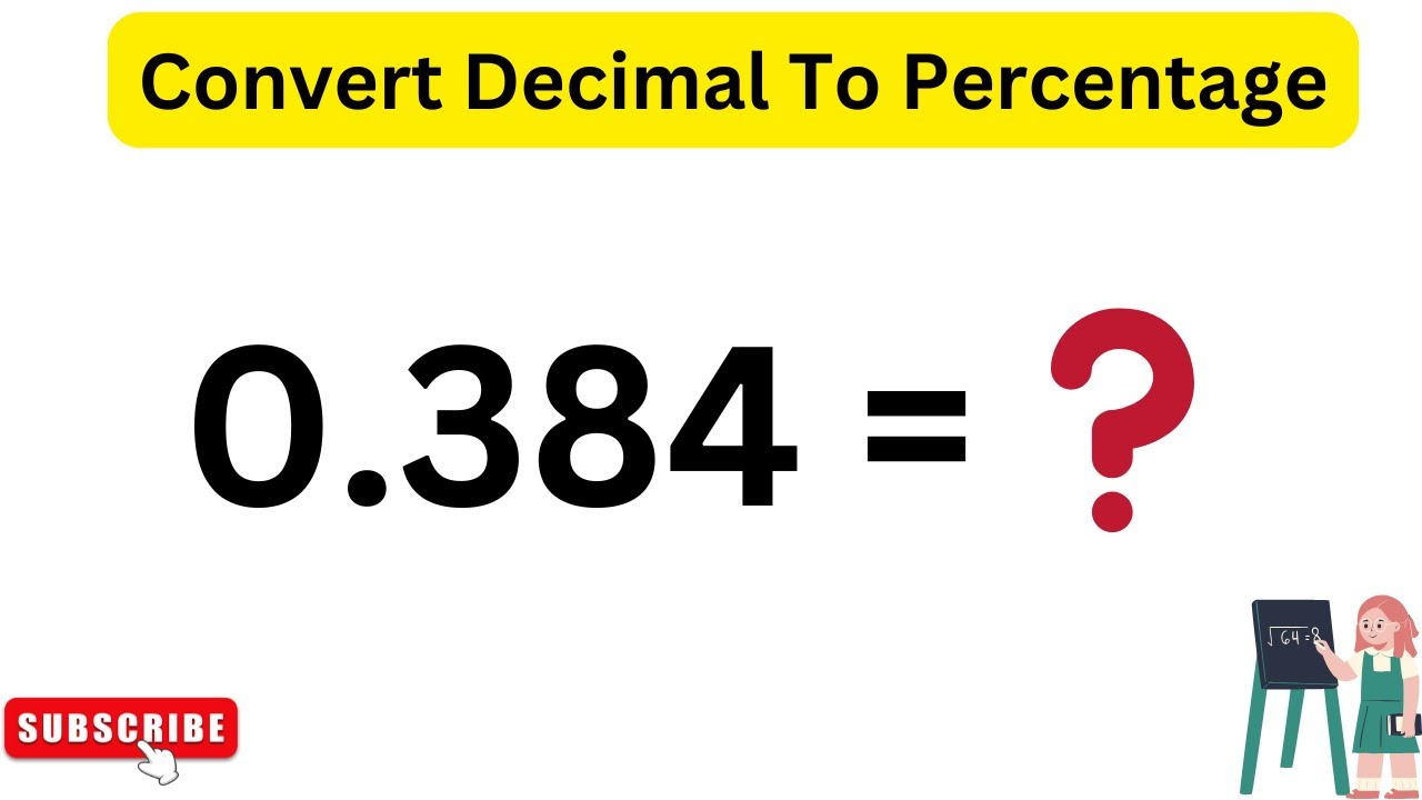 Write 0.384 as a percent | Convert Decimal To Percentage - YouTube