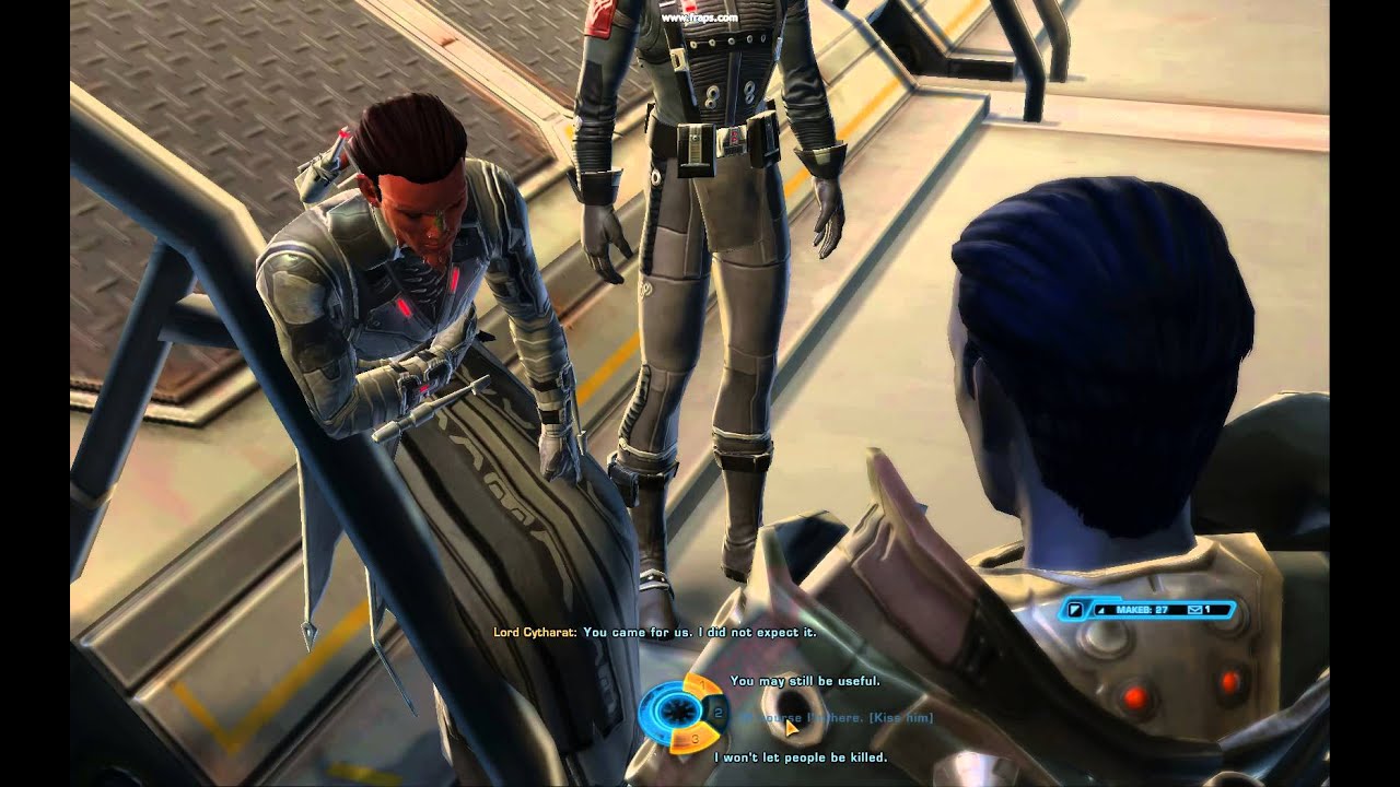 SWtOR Makeb -- M/M kiss (SGR) -- Lord Cytharat - YouTube