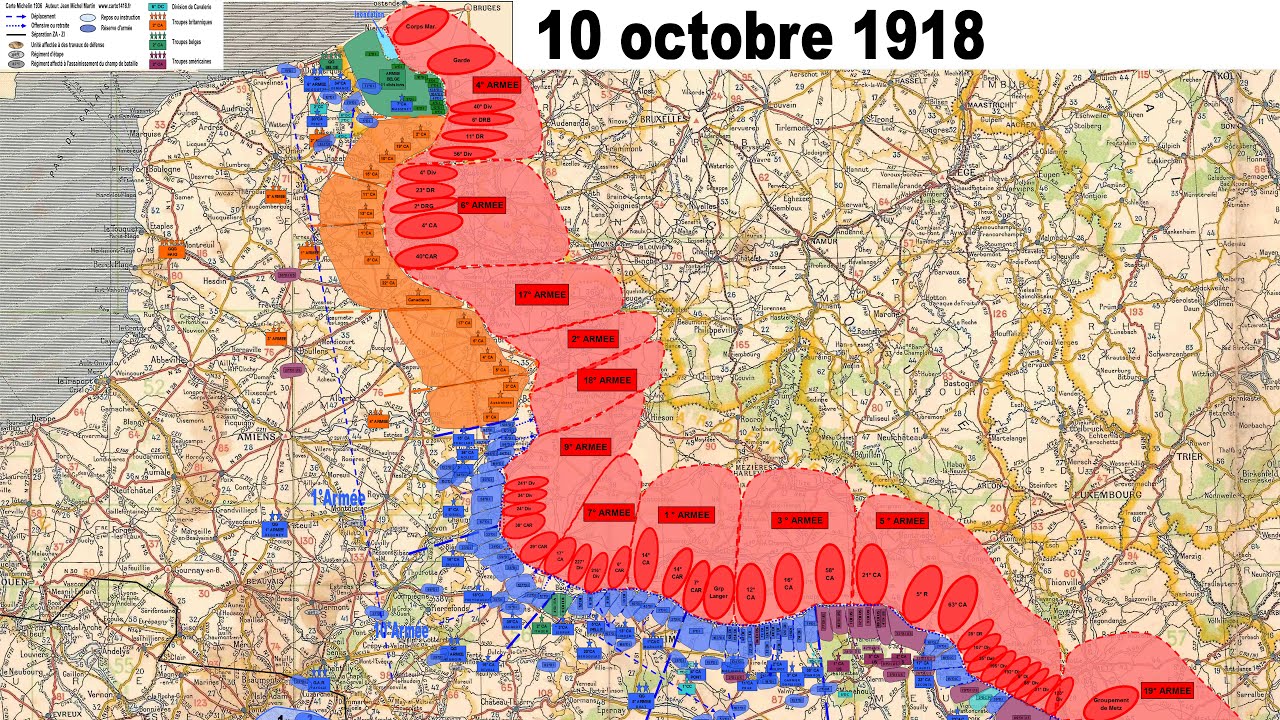 World War I - Western Front: Every Day (north and center) - YouTube