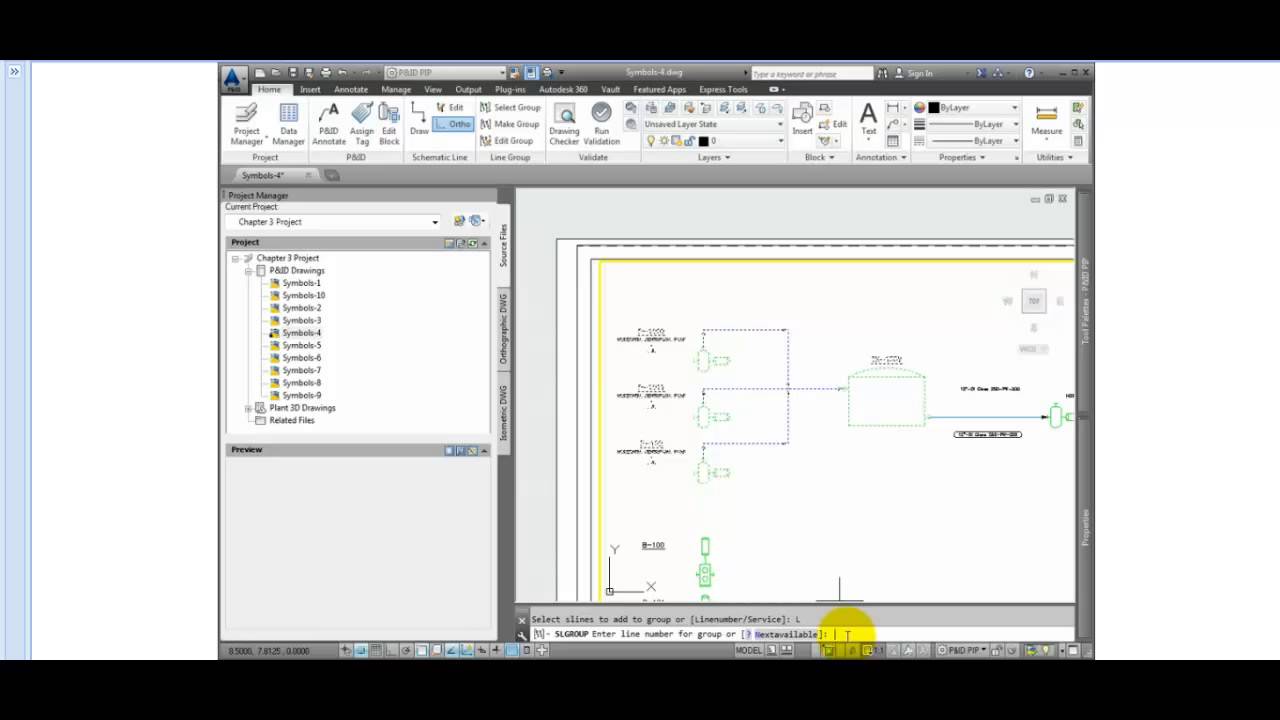 AutoCAD P&ID 2014 - Grouping Schematic Lines - YouTube