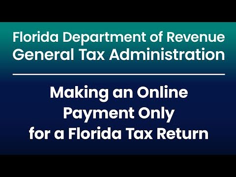 Making an Online Payment Only for a Florida Tax Return - YouTube