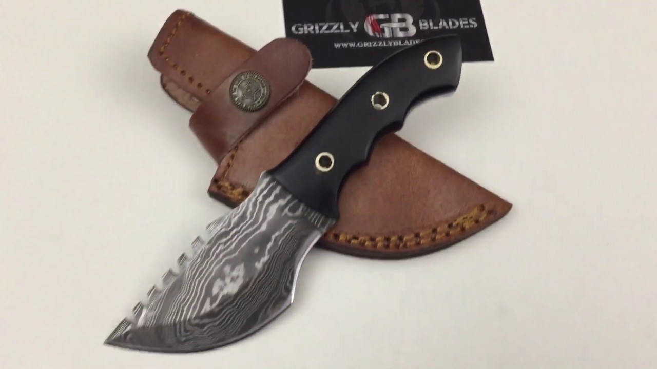 GB701 Damascus Steel Custom Handmade Hunting MINI Tracker Knife 6.5 ...