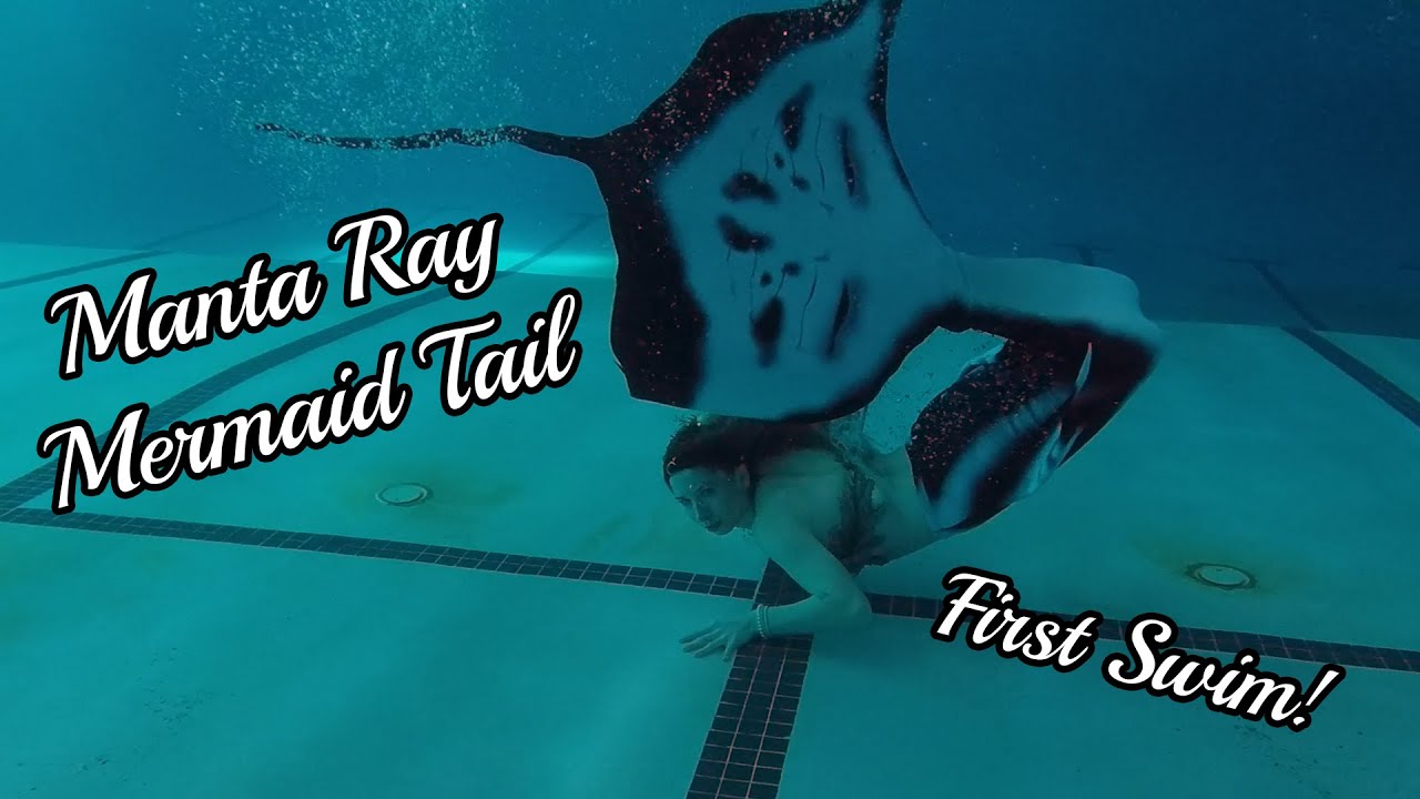 First Swim In My MANTA RAY Mermaid Tail! - YouTube