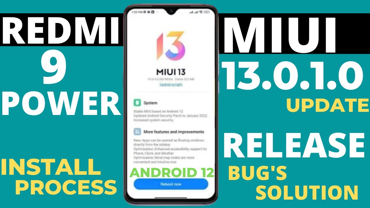 🔴 Bugs Solution : Redmi 9 Power Miui 13.0.1.0/Android 12 New Update Rollout All Users - YouTube