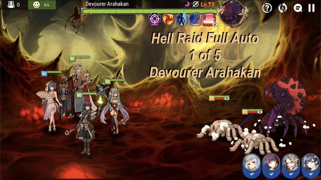 Epic Seven - Hell Raid - Devourer Arahakan - Full Auto including best ...