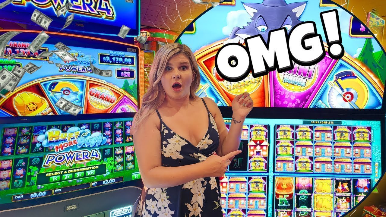 Ruby Wins BIG on the Huff N More Puff Power 4 Slot Machine! - YouTube