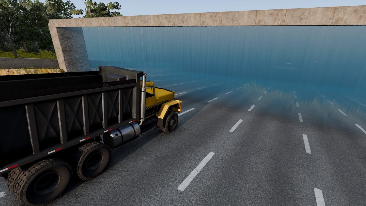 Truck Vs Water wall - Beamng drive gameplay - YouTube