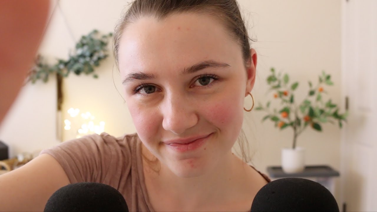ASMR - Up Close Whispering and Face Brushing - YouTube