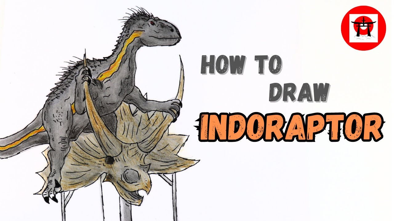 How to draw the Indoraptor on a Triceratops skull from Jurassic World ...