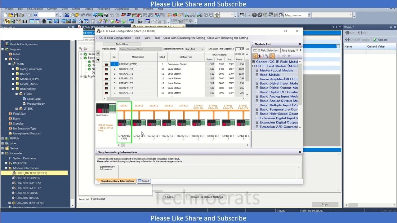 CC Link IE Field Network Diagnostic RJ71EN71(CCIEF) - YouTube
