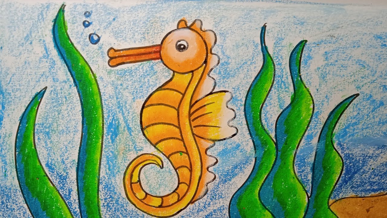 How to draw a Sea horse | step by step learning | for beginners | art ...