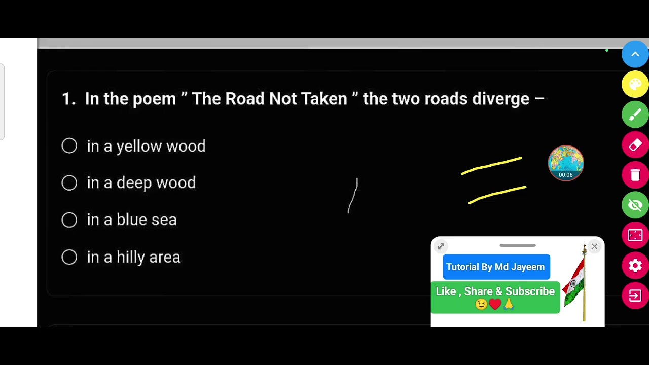 In the poem "The Road Not Taken" the two roads diverge - - YouTube