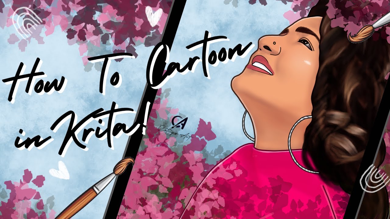 How To Cartoon Yourself In Krita (The Sticker style and Webtoon style ...