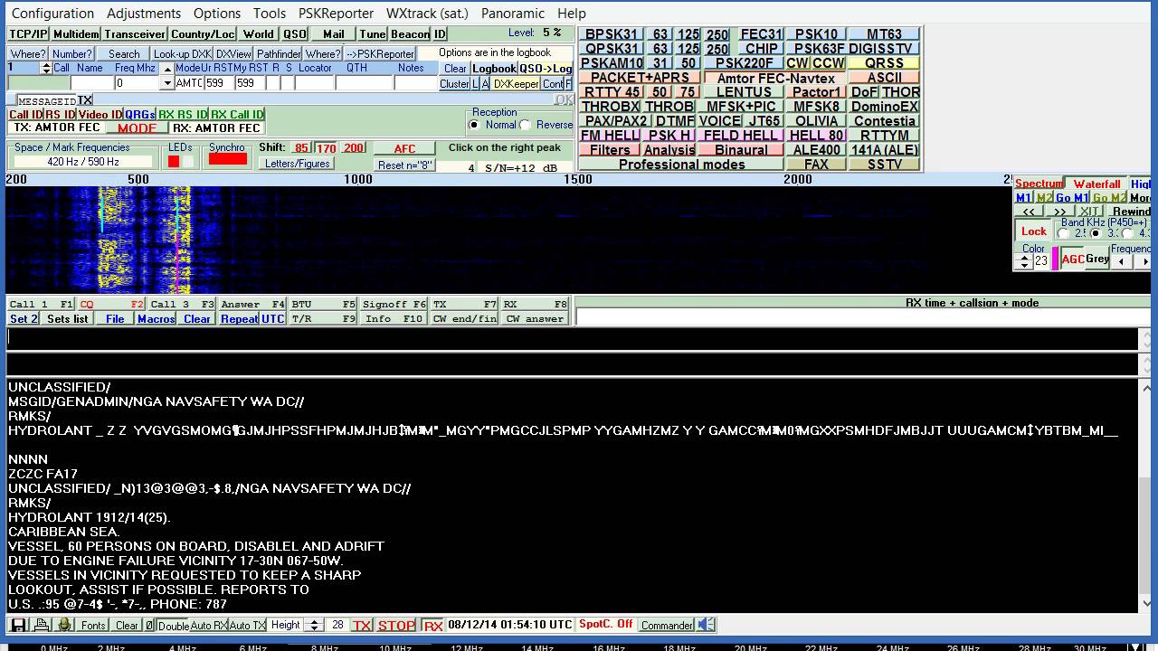 8416 KHZ NAVTEX Decode with MultiPSK - YouTube