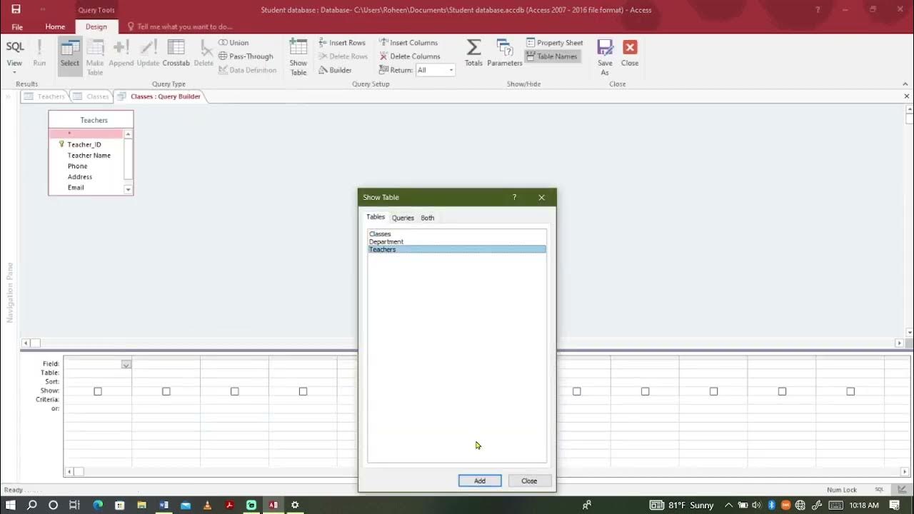 Ms. Access Lesson 1 - YouTube