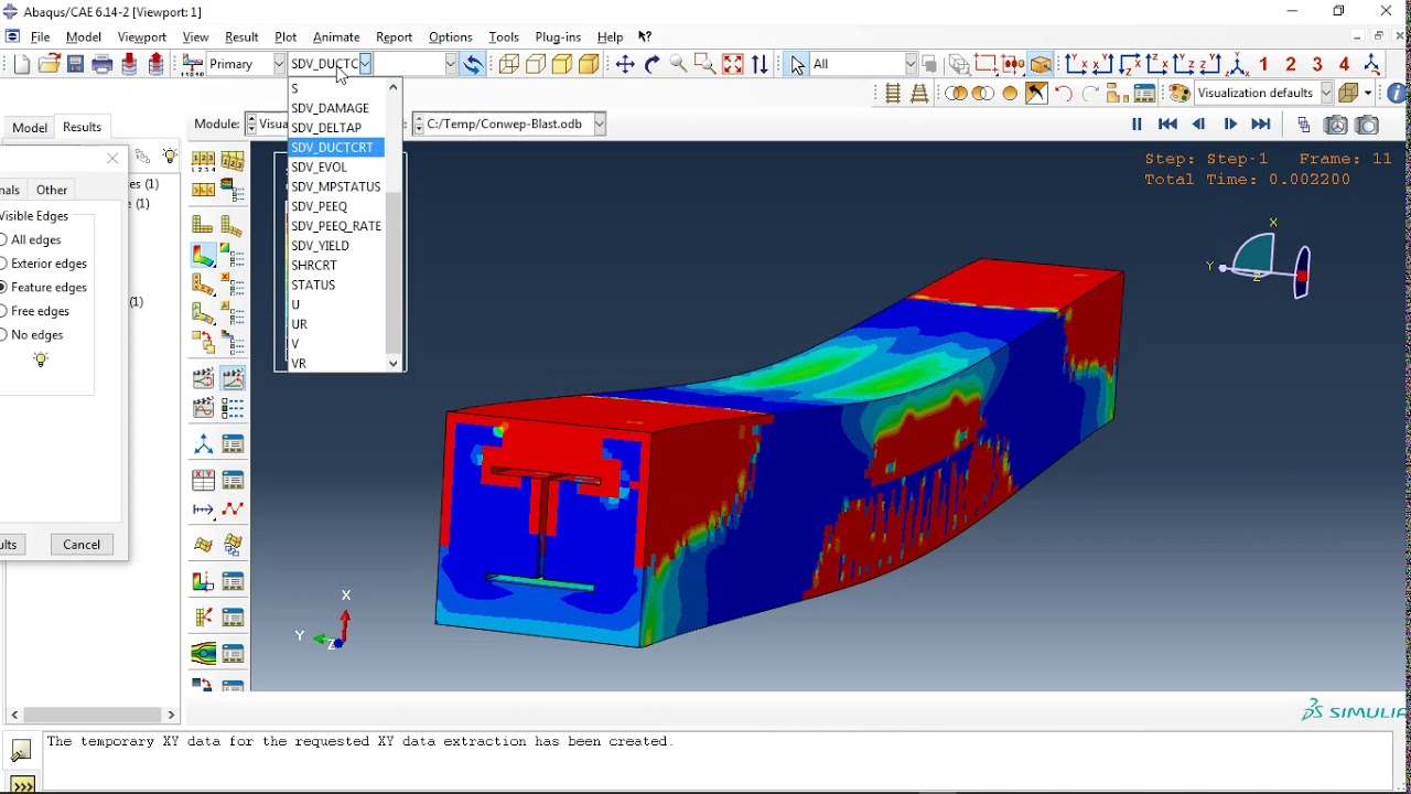 Simulation blast explosion over the composite column in Abaqus- Damage ...