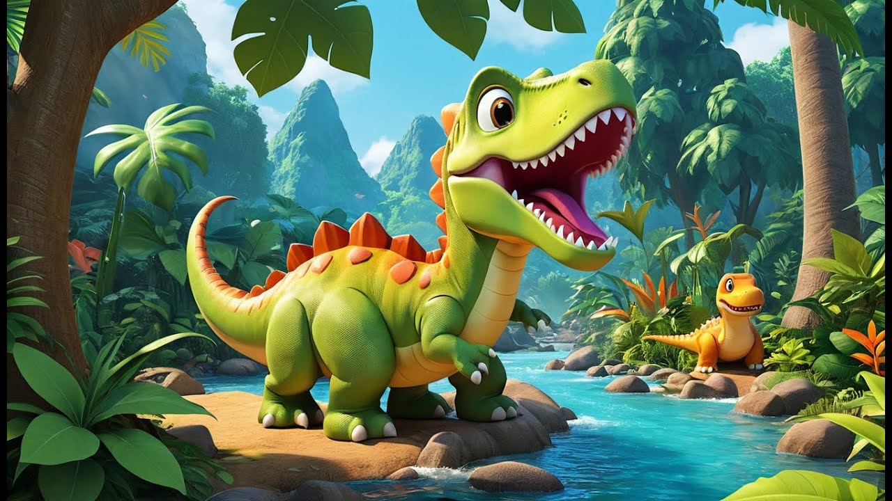 Row Row Your Dinosaur | Dino Boat Song for Kids | Fun Rowing Rhyme for ...