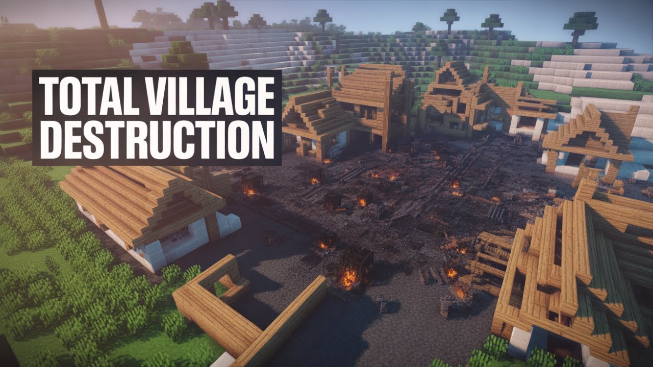 Minecraft: Steve dances whilst his village burns down - YouTube