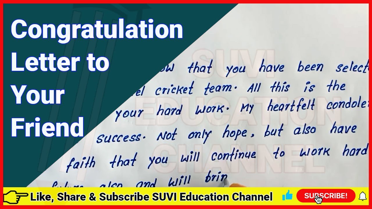 Congratulation letter to your friend | Simple easy and short letter ...