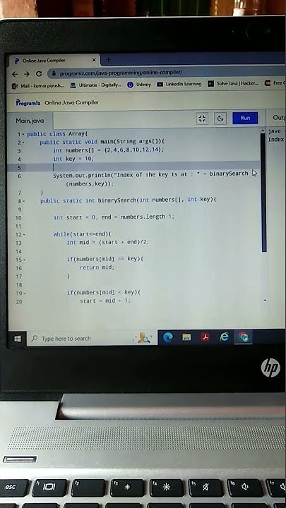 Searching An Element In Array Using Binary Search Youtube 5896