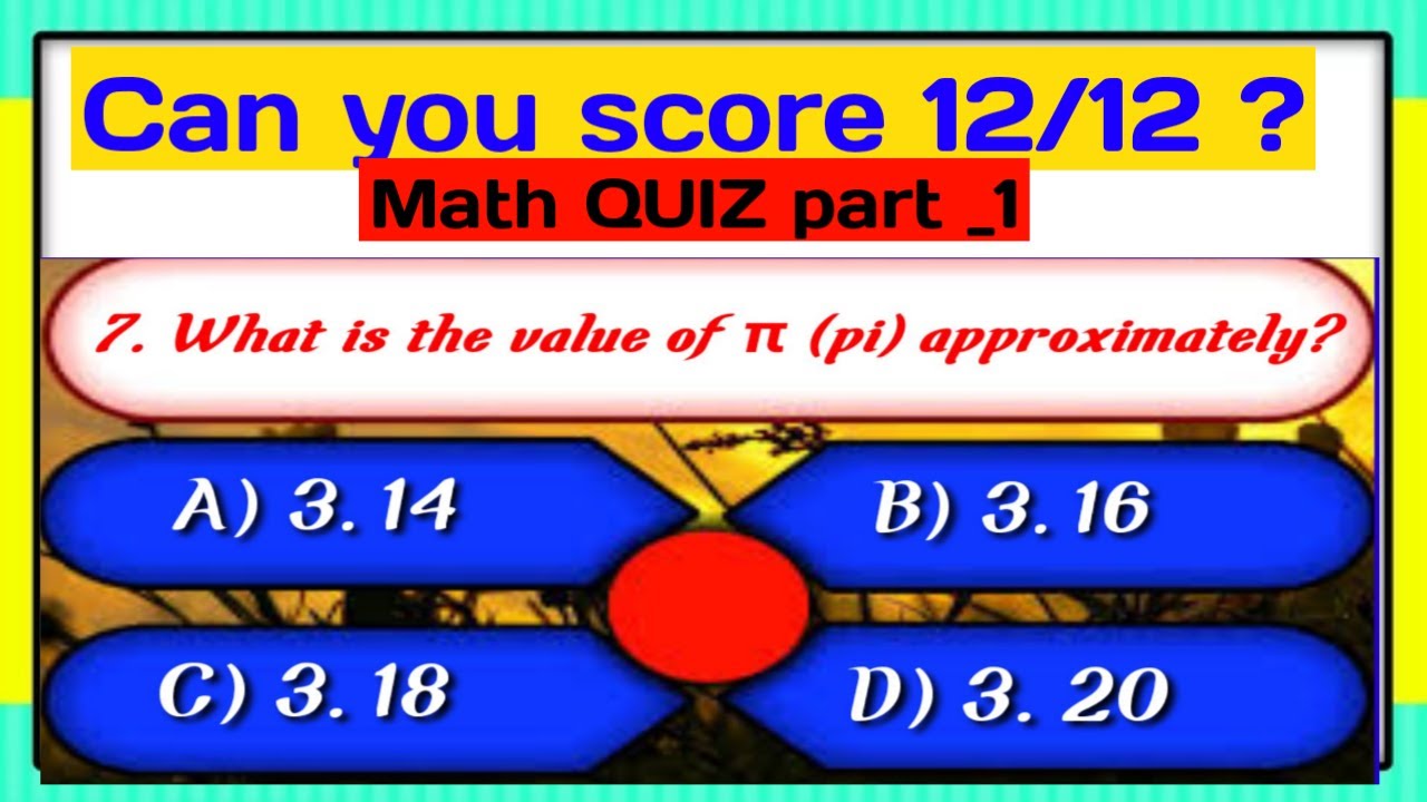 Mathematics Quiz part 1 Math important Msqs in English math important ...