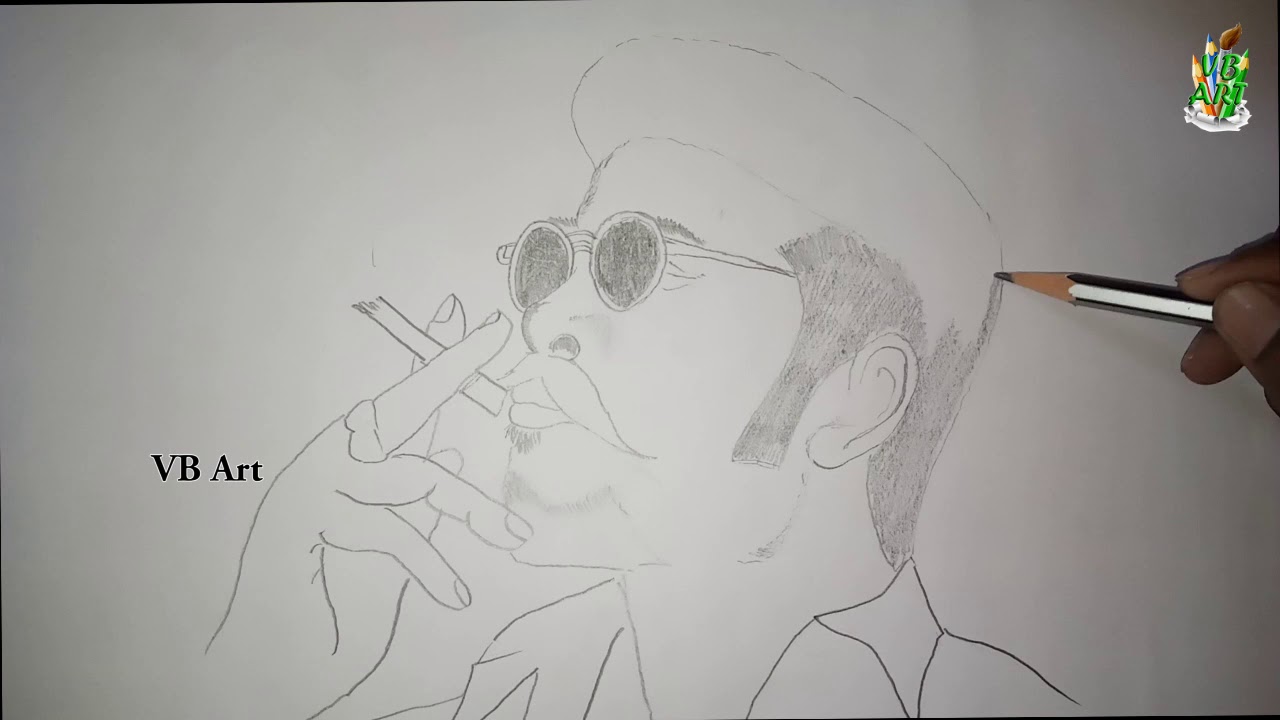 How To Draw Dhanush Step By Step Youtube