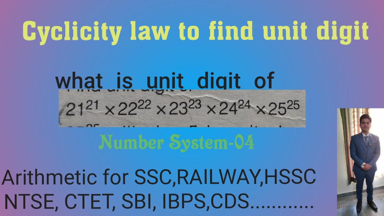 Cyclicity Law To Find Out Unit Digit Youtube