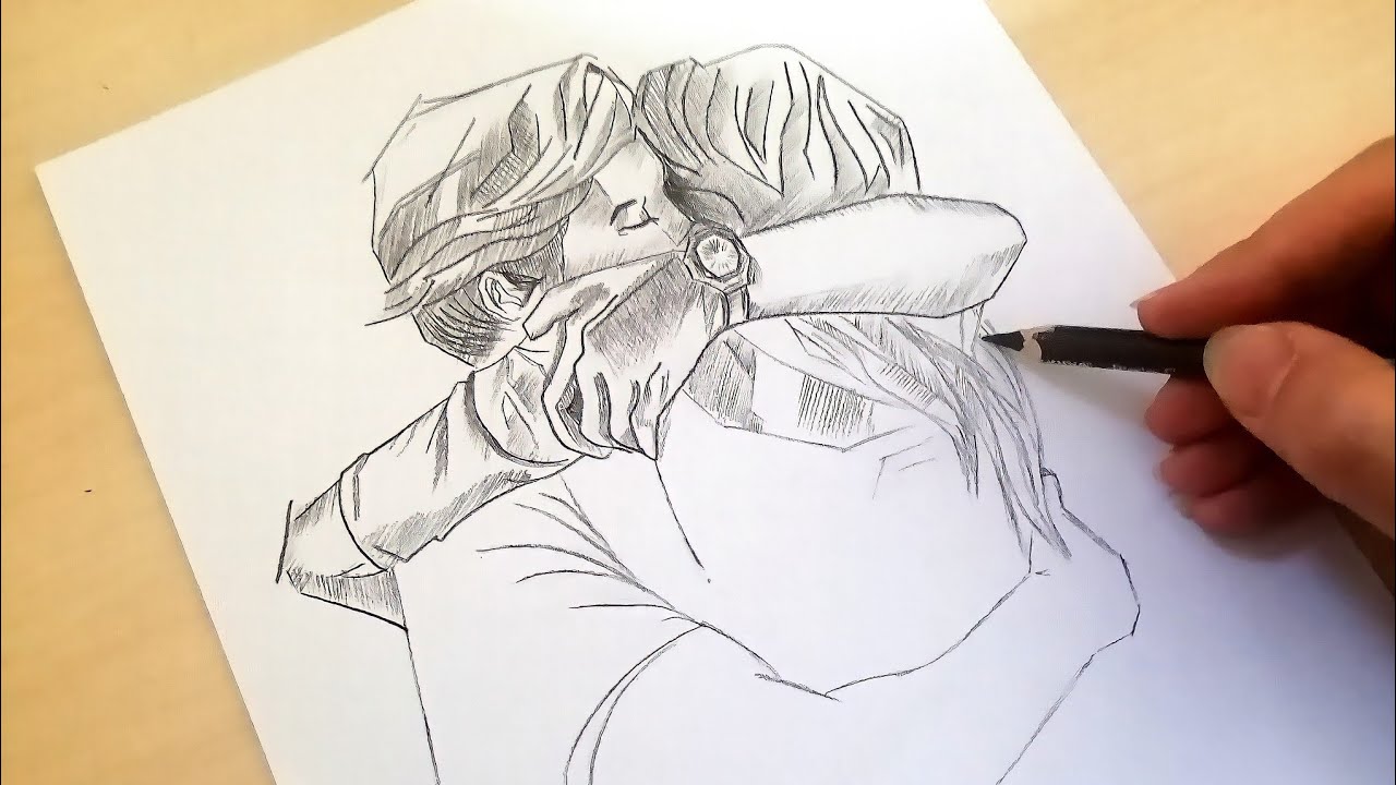 How to Draw a beautiful couple Hugging each other easy step by step ...