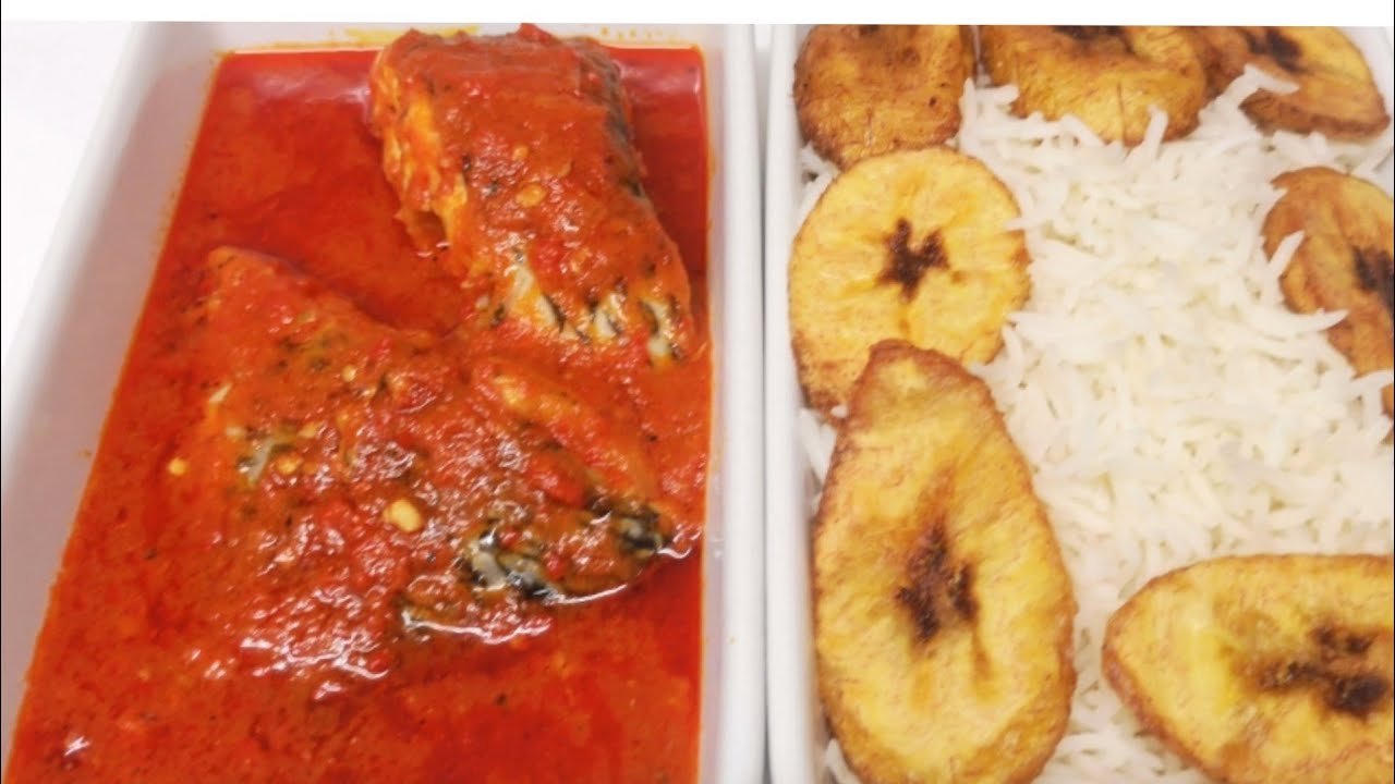 HOW TO MAKE FRESH FISH STEW , WHITE RICE AND FRIED PLANTAIN - YouTube