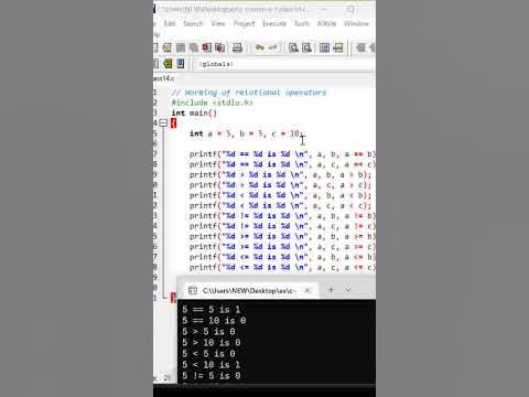 Class 13 | Relational Operators In C Language With Example #shorts