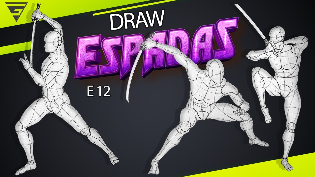 Dibujar Poses De Lucha Con Espada Men Sword Fighting: Más De 3,097