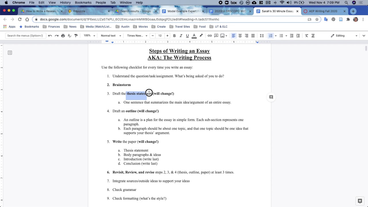 The Academic Writing Process - 9 Steps - YouTube