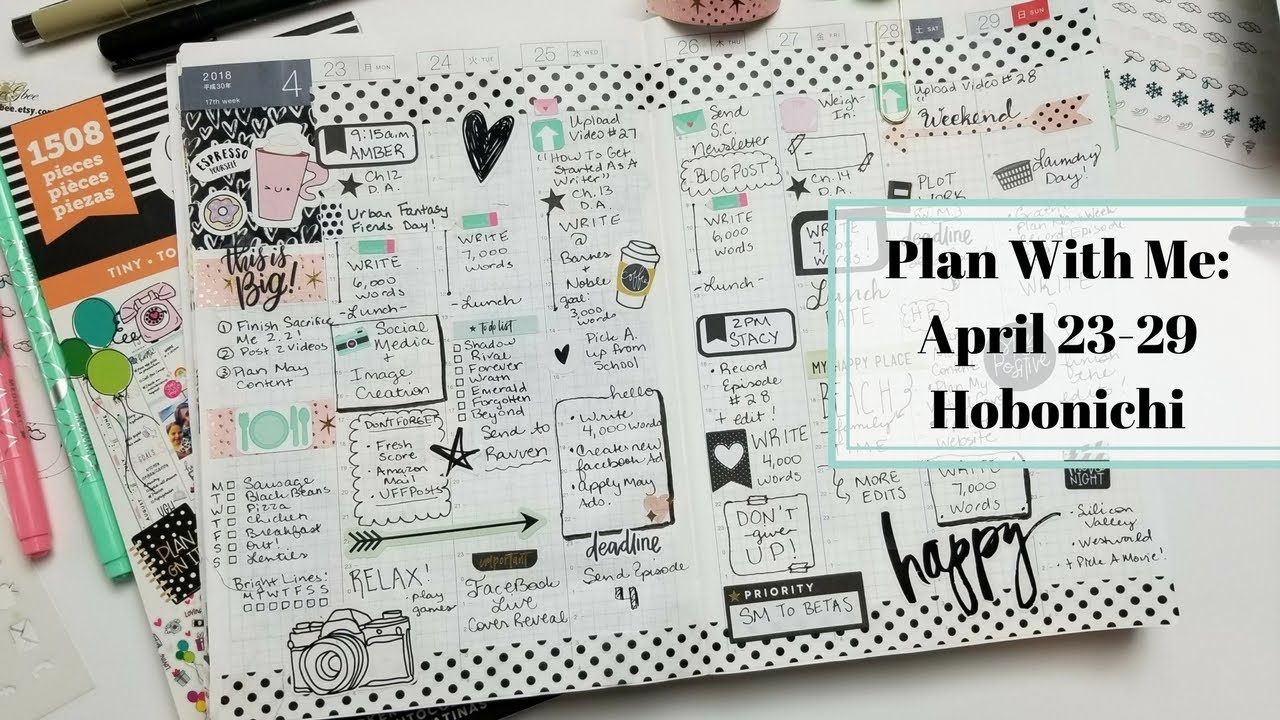 PLAN WITH ME -- Hobonichi Cousin and Traveler's Notebook [April 2018 ...