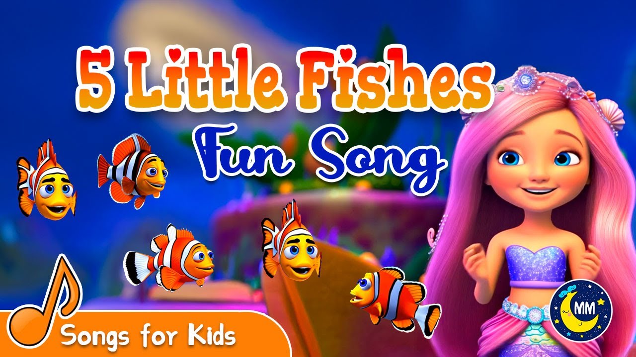 Five Little Fishes Song with Lyrics | Nursery Rhymes for kids | Fun ...