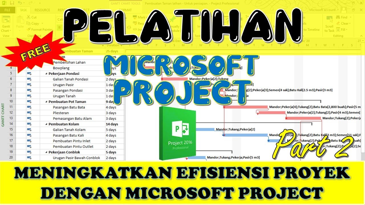 MENINGKATKAN EFISIENSI PROYEK DENGAN MICROSOFT PROJECT l DAY 2 - YouTube