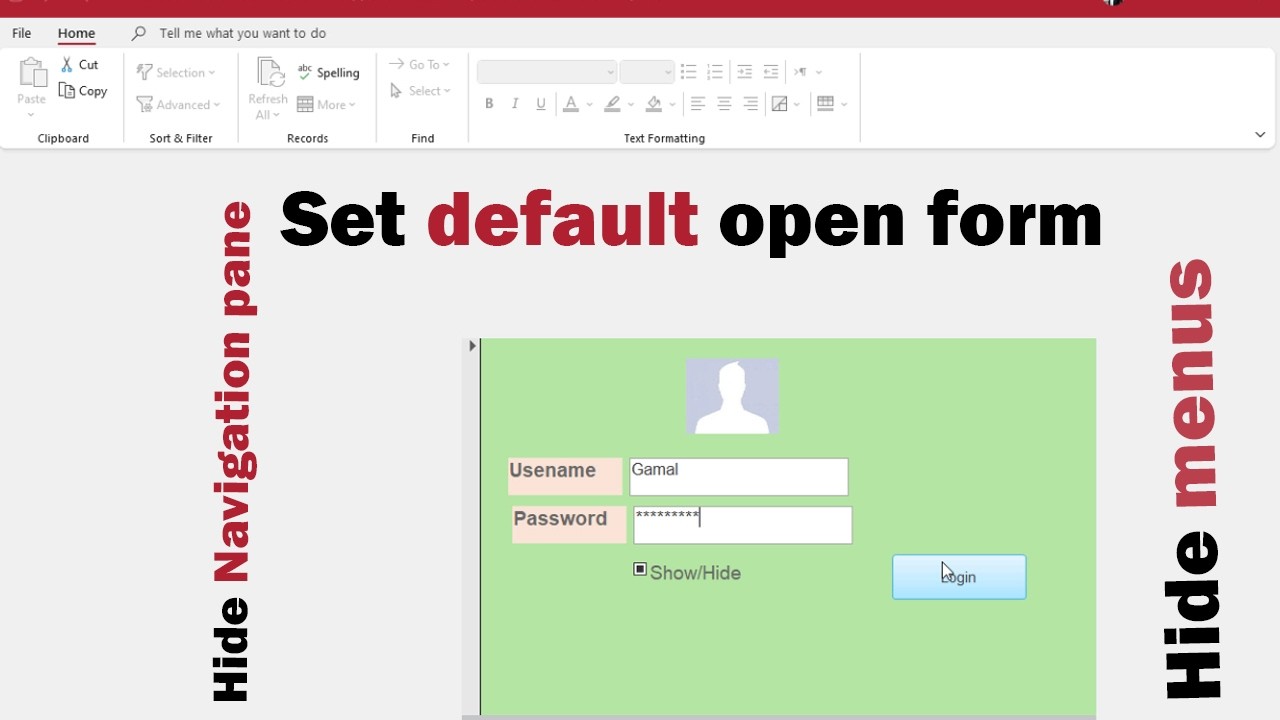 MS Access Tutorial: Set Default Open Form & Hide Menus + Navigation ...