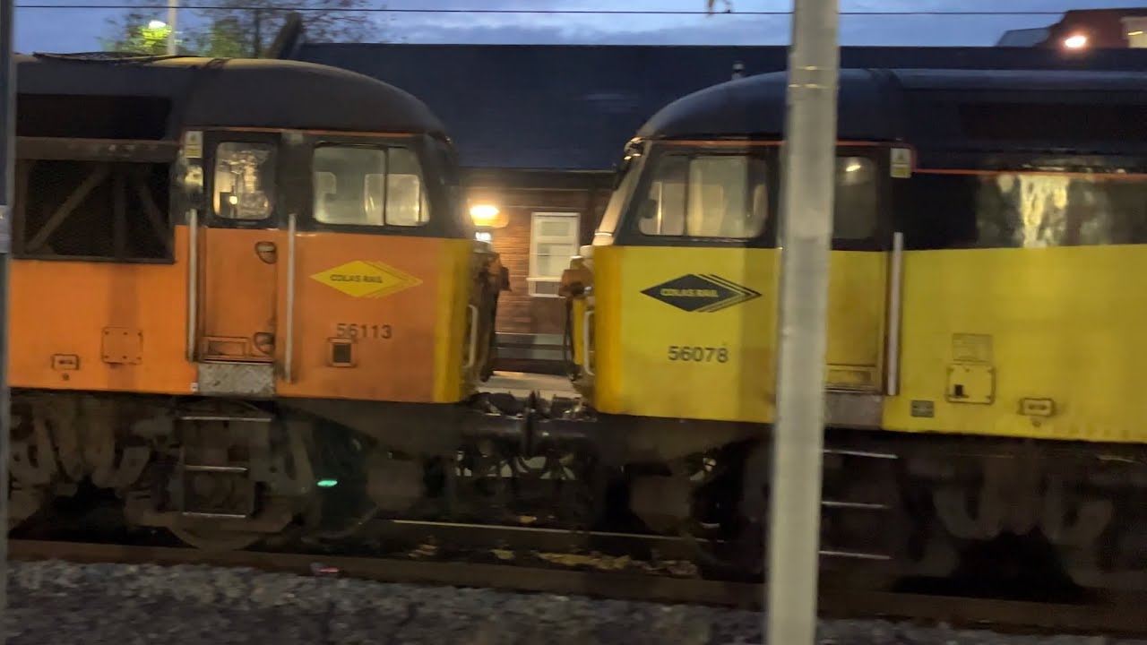 Colas Rail Class 56 113 + 56 078 with 0Z56 to Swindon Transfer - YouTube