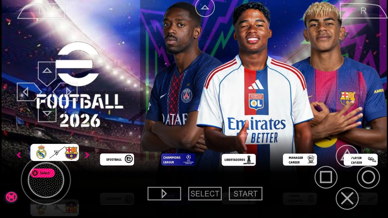 eFootball PES 2026 PPSSPP Android OFFline Full Update UCL & League Kits ...