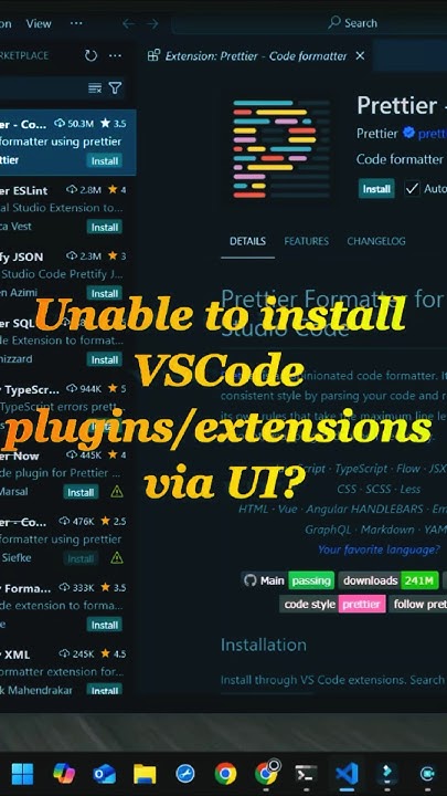 VSCode plugin manual installation - YouTube